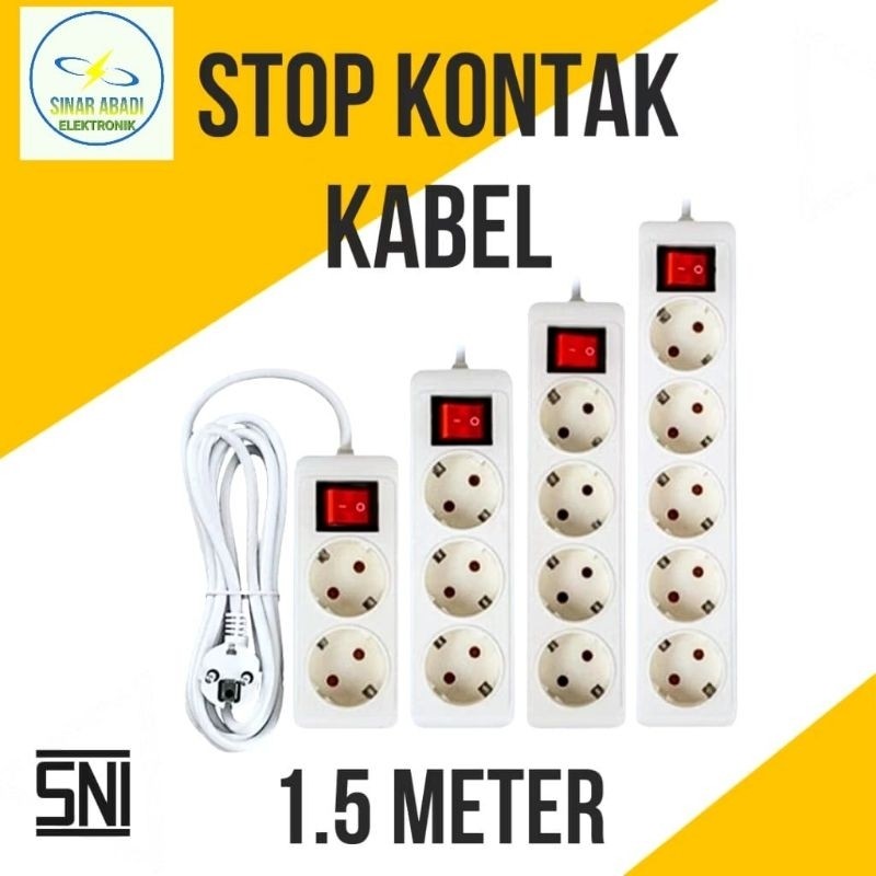 Jual Lumment STOP KONTAK PLUS KABEL 1,5MTR Isi 2 - 3 - 4 - 5 Colokan ...