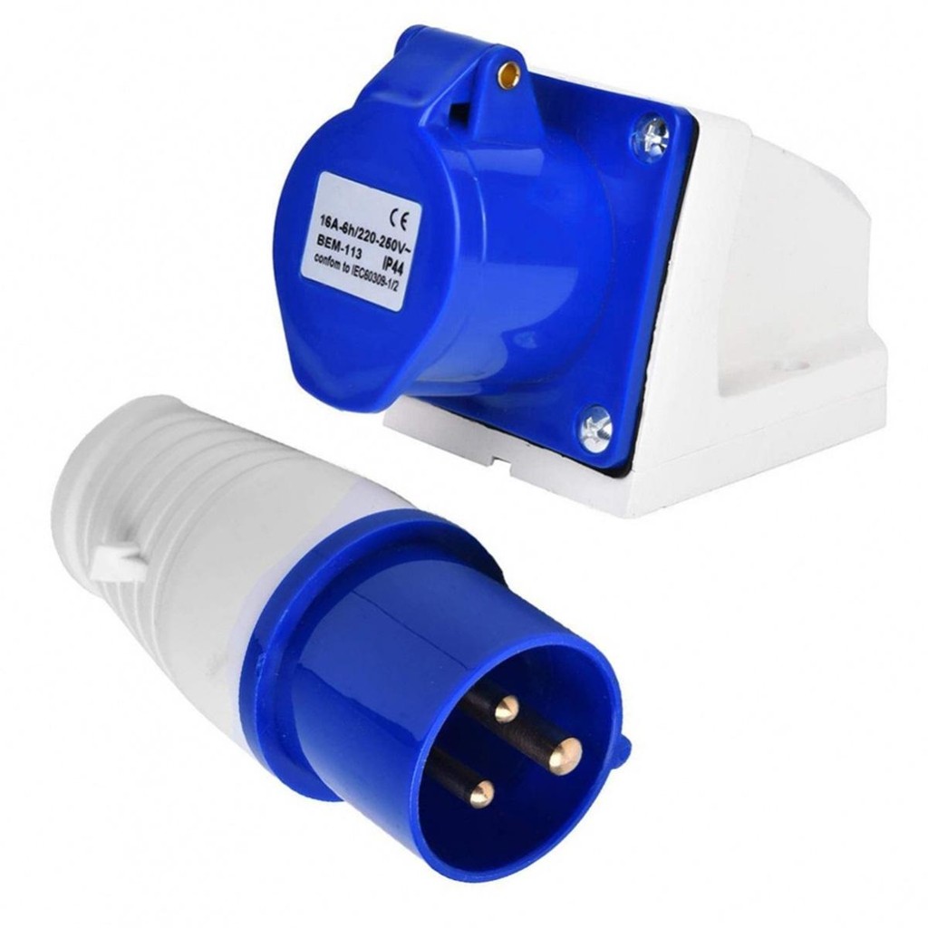Jual Steker listrik 3 lubang / Stop kontak Genset / socket 3 pin ...
