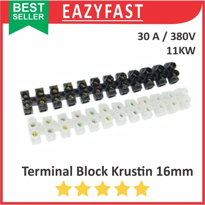 Jual Terminal Block Krustin 16mm 30A Panel Listrik PLN Terminal Screw Cable Blok 16 mm 30 A ...