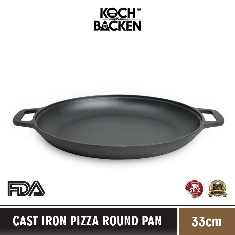 Jual KOCH&BACKEN Cast Iron Pizza Round Pan 33cm - Panci Pizza Wajan ...
