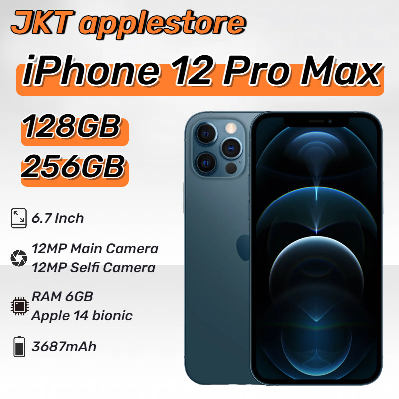 Jual iPhone 12 pro max 256G 128G Second Original 100%Mulus Normal Fullset No Recond No Refurbish ...