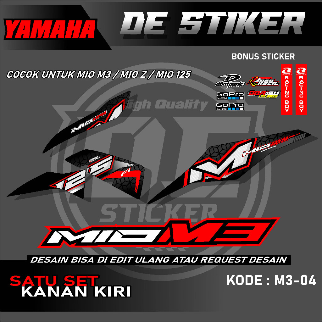 Jual Stiker Mio M3/Z Decal Striping Standar keren Mio M3/Z Premium Racing bisa request stiker ...