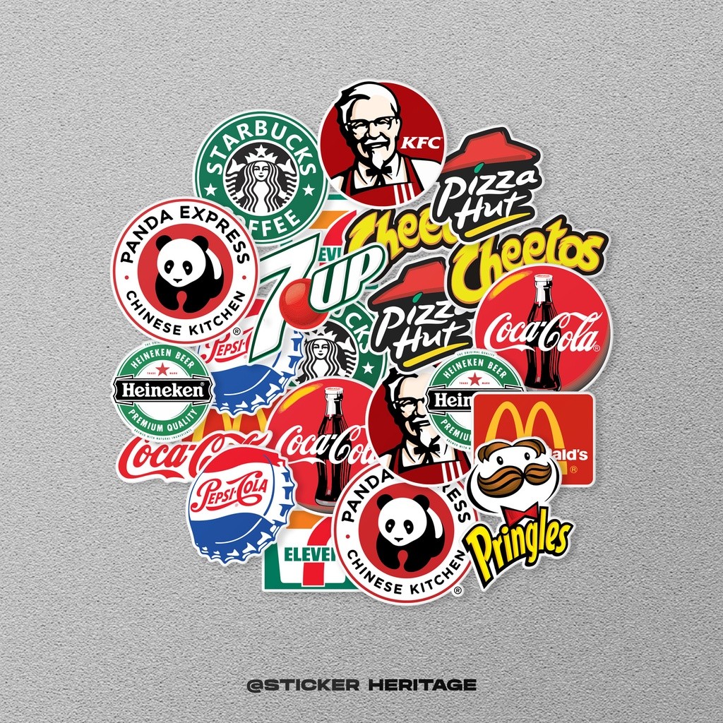 Jual STICKER STIKER FOOD LOGO Laptop Waterproof DIY HP motor helm mobil ...