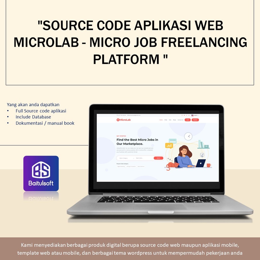 Jual SOURCE CODE APLIKASI WEB MICROLAB - MICRO JOB FREELANCING PLATFORM | Shopee Indonesia