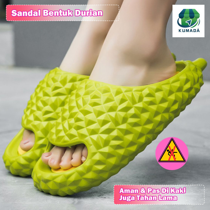 Jual Sandal import PVC wanita motif buah durian dengan bahan | Shopee ...