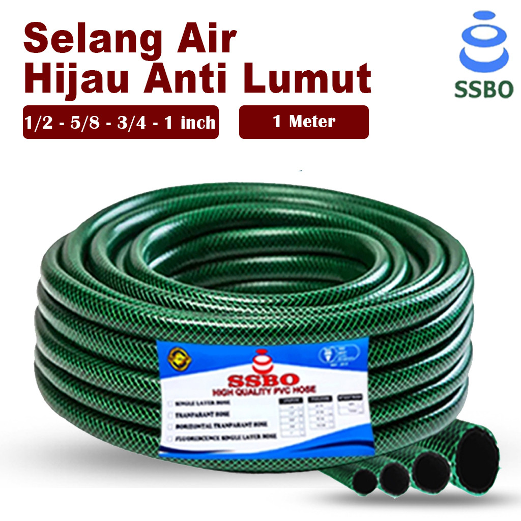 Jual SSBO Selang Anti lumut Hijau Selang Air Benang 2 Meter Selang Kebun Tebal 1/2 5/8 3/4 1 ...