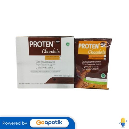 Jual Proten Gold Chocolate 52 Gram Box 20 Sachet | Shopee Indonesia