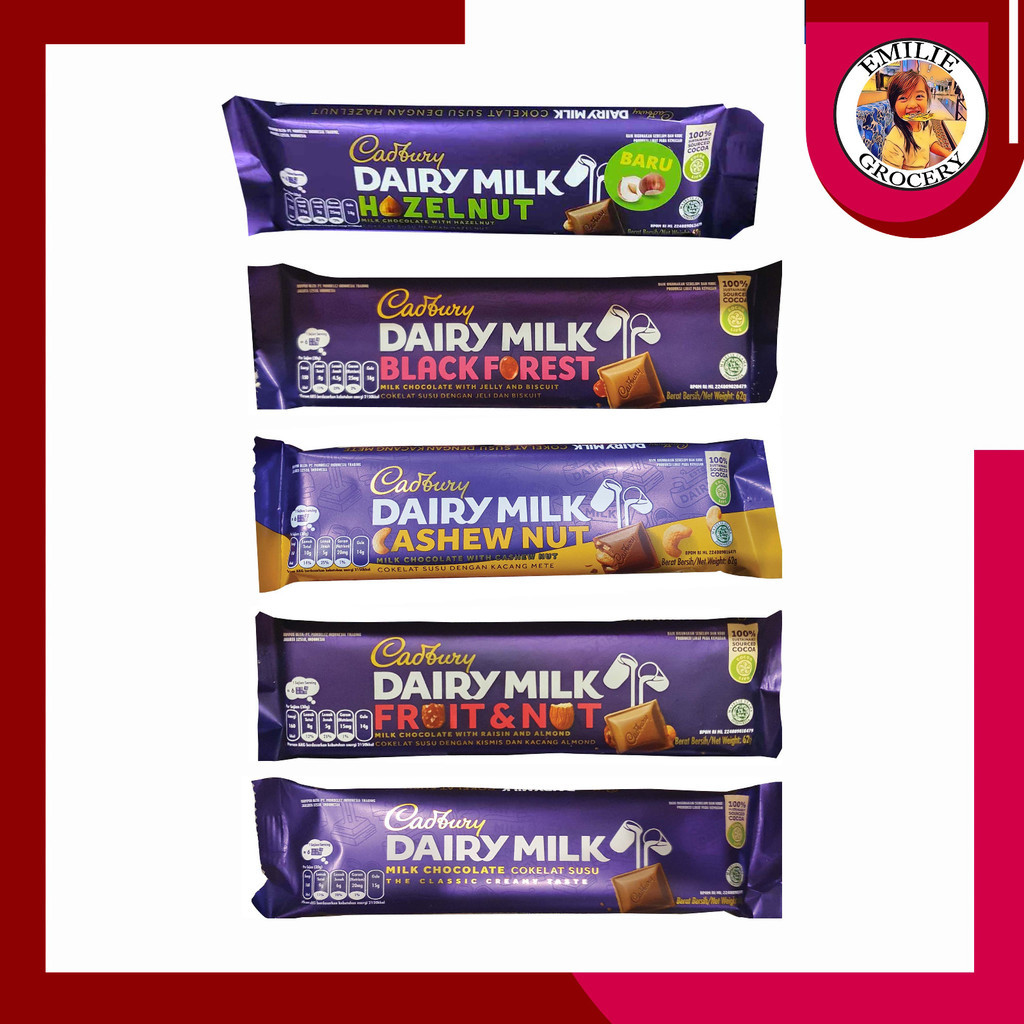 Jual Cadbury Cadburry Dairy Milk Coklat Cokelat 62gram 62 gram (ex ...