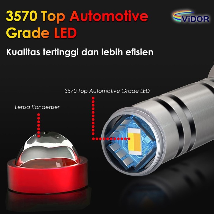 Jual Lampu led vidor A8 D2 H6 M5 AC DC 10W 10 WATT 2 WARNA Original Garansi | Shopee Indonesia