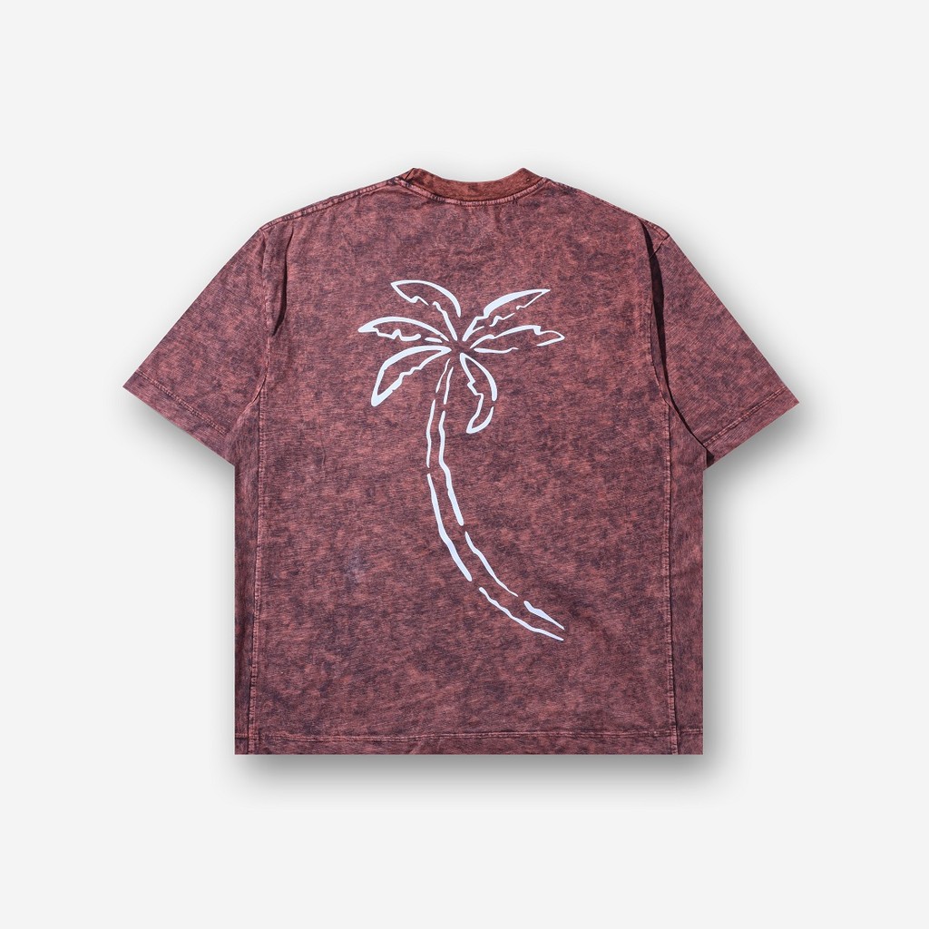 Jual Onoma Katun Kelapa - Oversized Tshirt Wash Palm Tree Red - Kaos ...