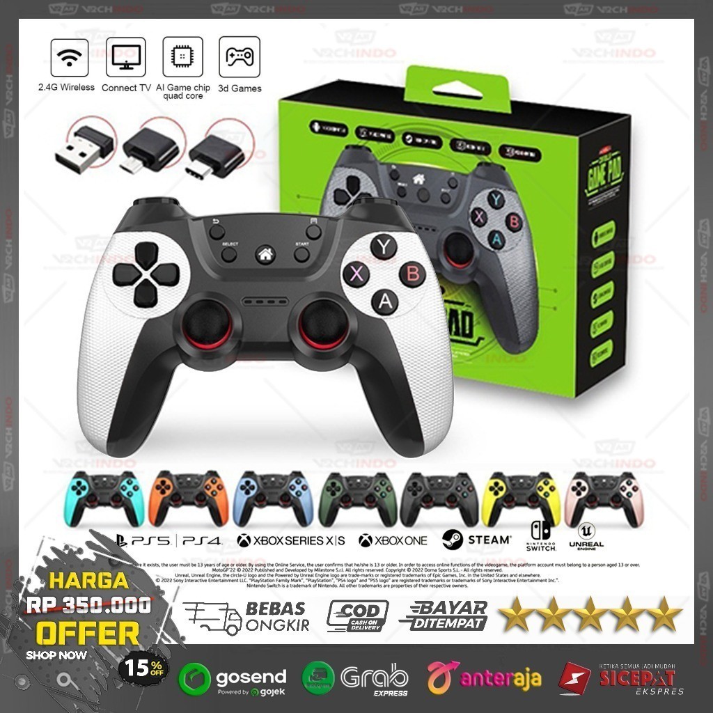 Jual Gamepad Wireless Stick 2.4 Ghz Stik Model PS4 / DS4 for Laptop ...