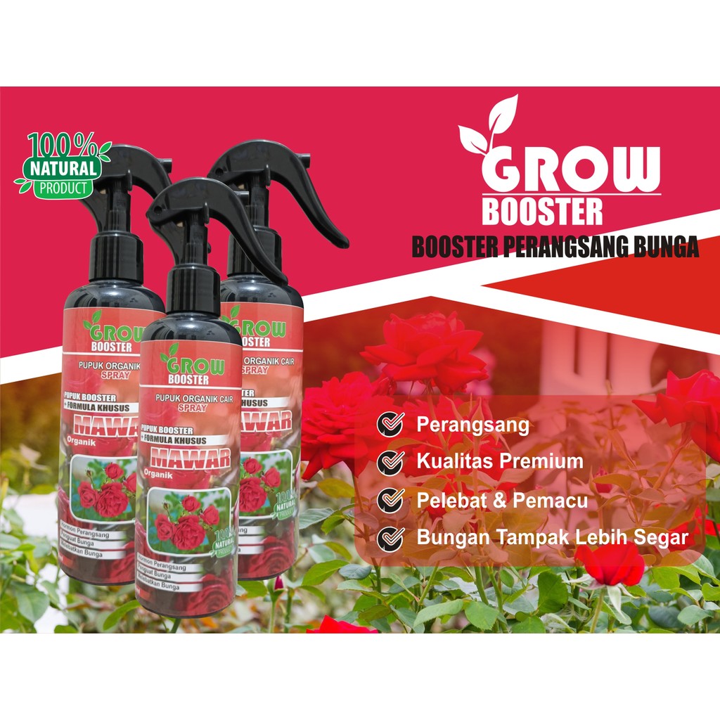 Jual Grow Booster - Spray mawar 250ml vitamin pertumbuhan dan ...