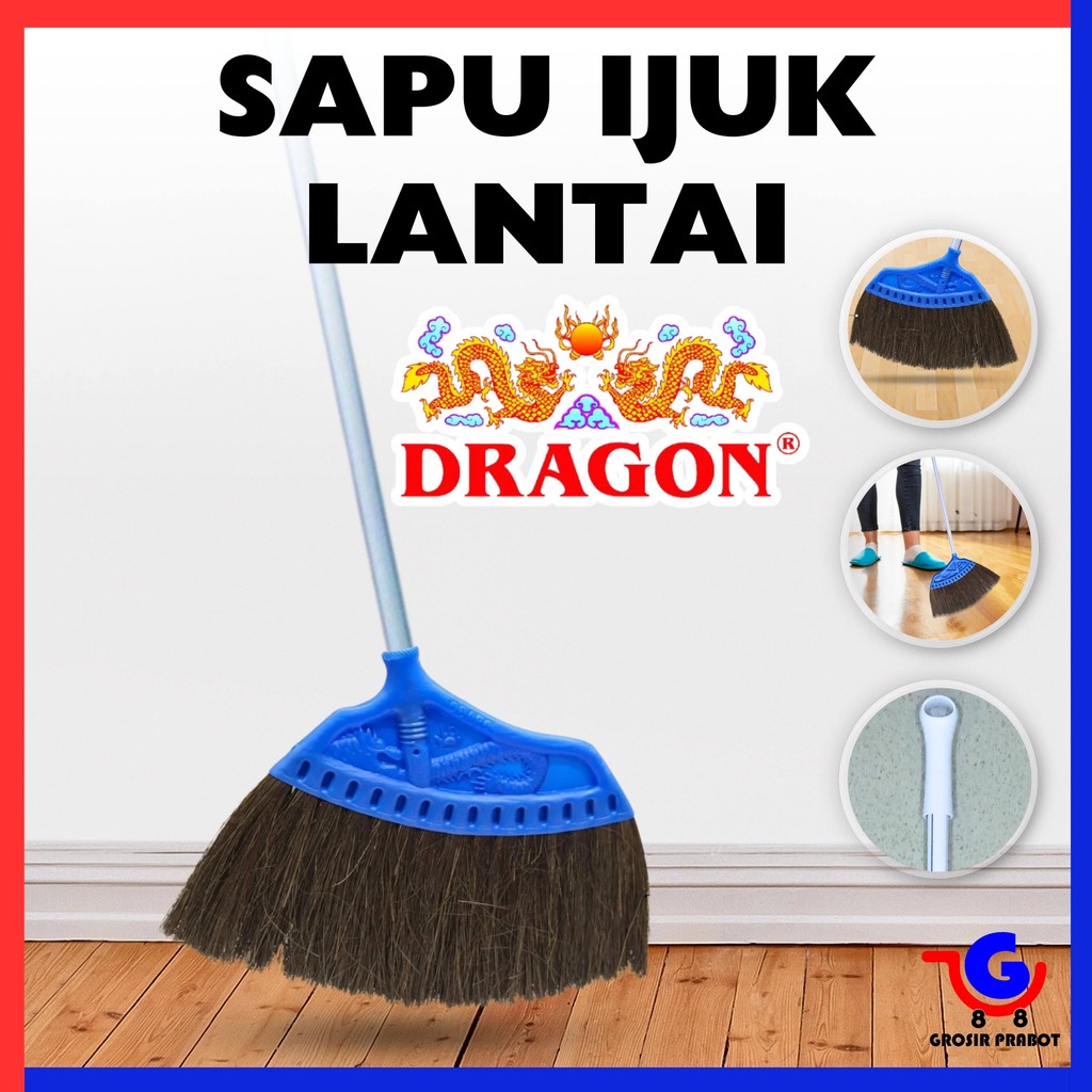 Jual DRAGON Sapu Ijuk Lantai Sapu Injuk Besar Hitam Broom Floor Alat ...