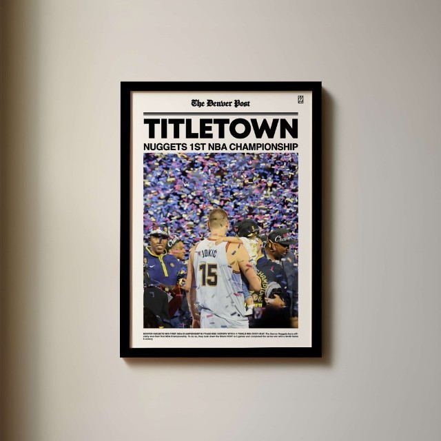 Jual Poster NBA Denver Nuggets Championship Newspaper Art Print | NBA ...