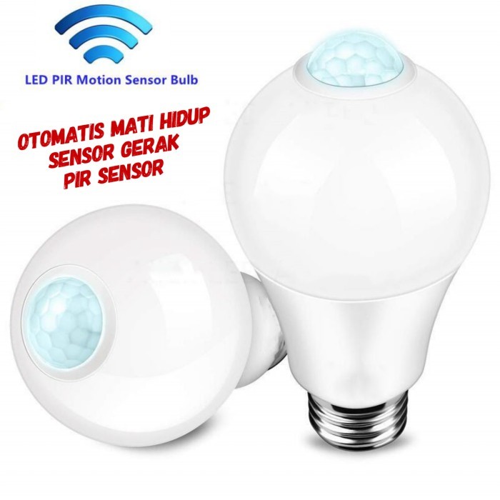 Jual Bohlam lampu LED otomatis sensor gerak Warna PUTIH 12watt E27 PIR ...