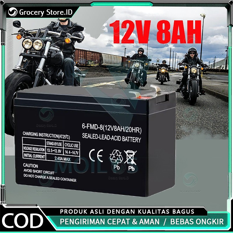 Jual Aki Kering Sprayer Elektrik 12V 8AH /Aki 12V 12Ah / Baterai Alat Semprot Hama/Aki Kering ...