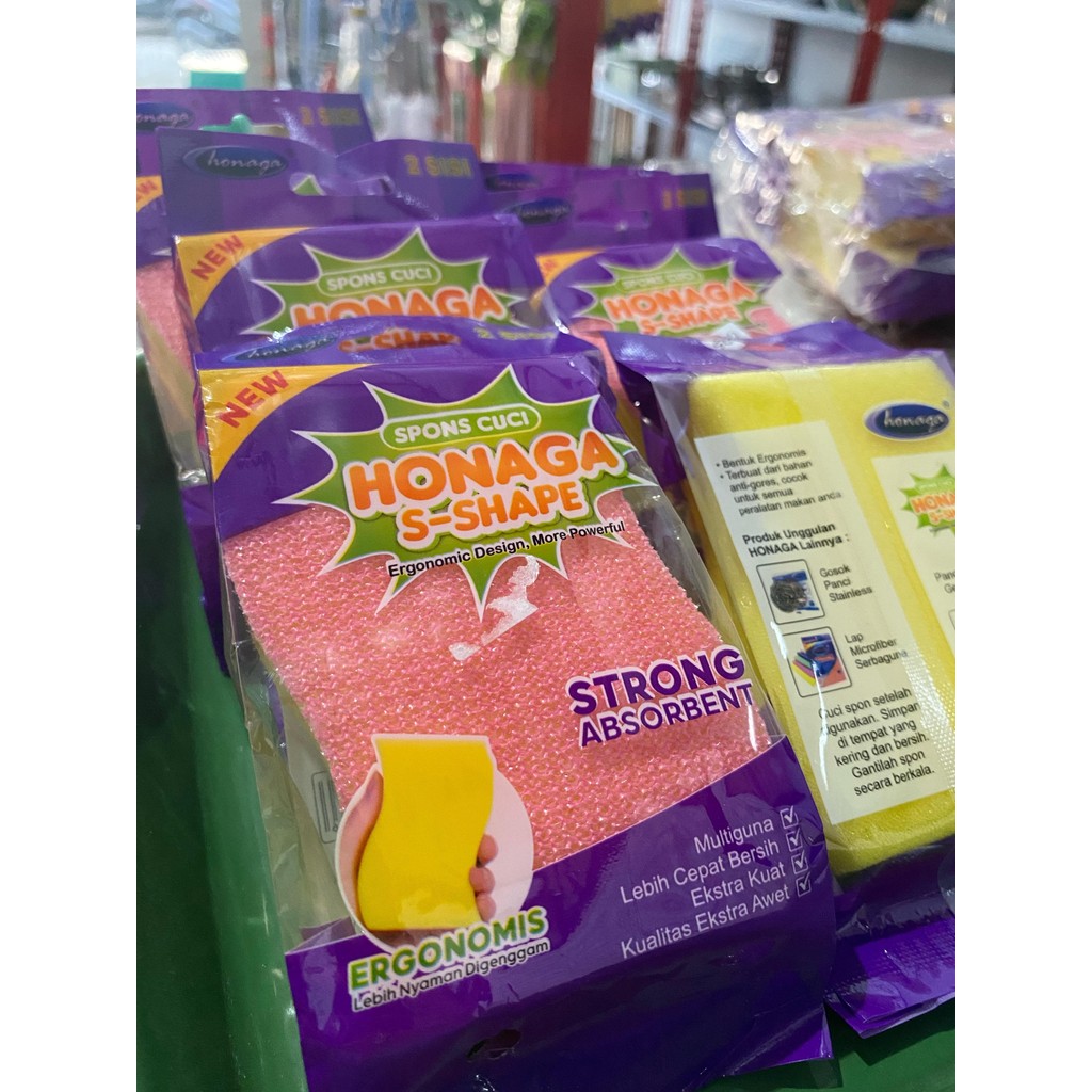 Jual Spons Cuci Piring Honaga S-Shape, Spons Ergonomis 2 Sisi | Shopee ...