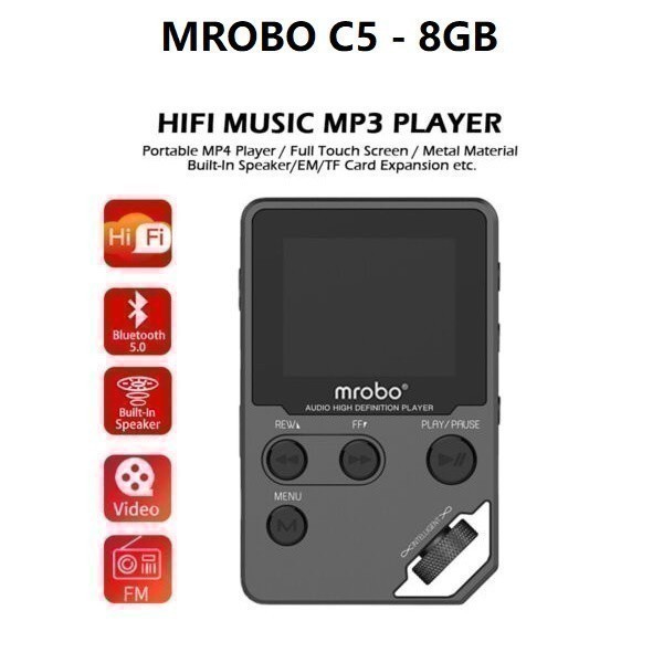 Jual GROSIRUNIK99 MROBO C5 8GB - MP3 MP4 Digital Audio Player Lossless ...
