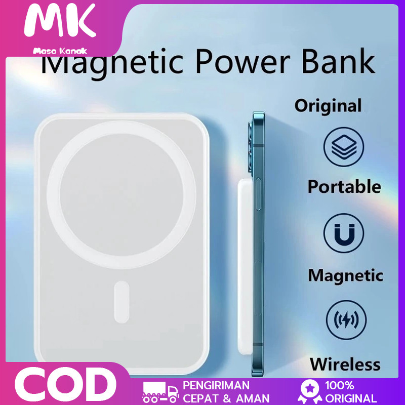 Jual （COD）MK MagSafe Power Bank 5000mAh Magnetic 20W Fast Charging Mini ...