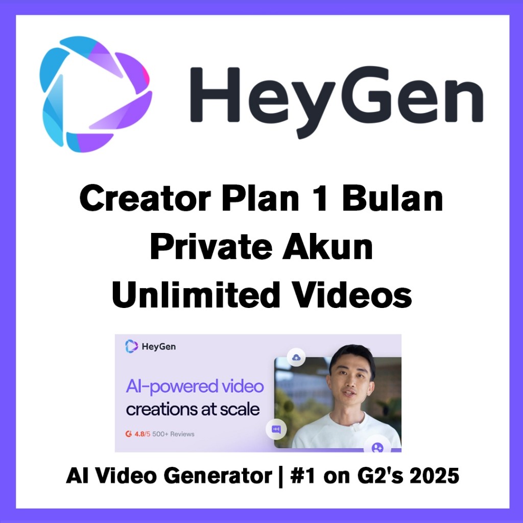 Jual HeyGen AI Creator Plan 1 Bulan Privaate - Unlimited Videos ...