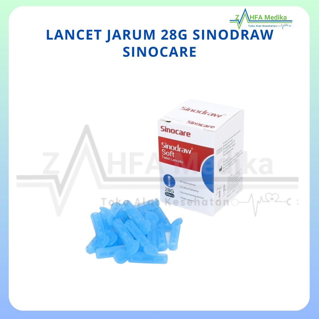 Jual Jarum Lancet Sinocare Sinodraw Soft Twist Lancet 28G 50 Pcs ...