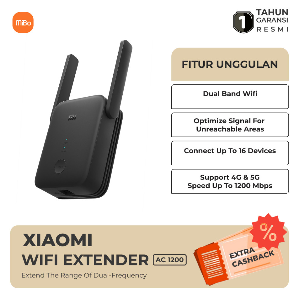 Jual Xiaomi Mi WiFi Range Extender AC1200 Berkecepatan Tinggi Koneksi Stabil Pengaturan Mudah ...