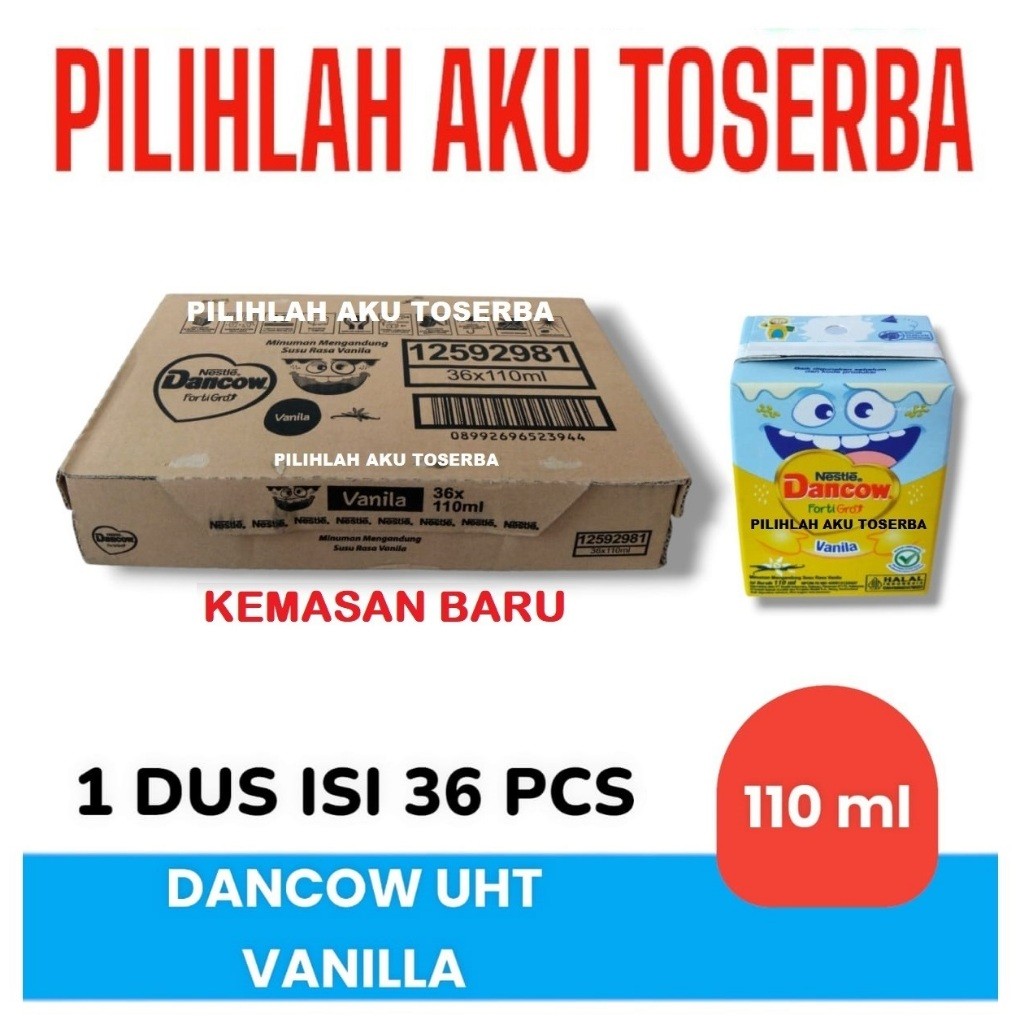 Jual Susu DANCOW UHT VANILA VANILLA FortiGro 110 ml (1 DUS isi 36 pcs ...
