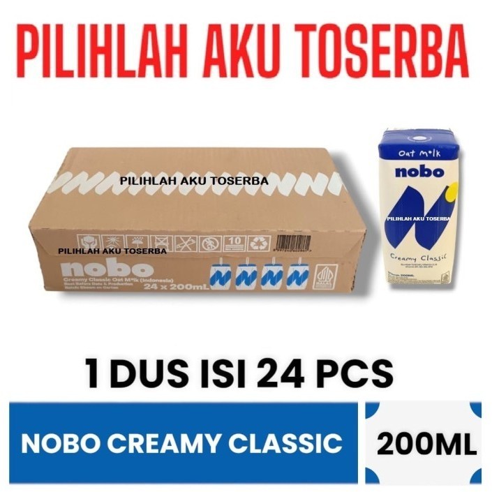 Jual Susu NOBO Creamy Classic Oat MIlk kemasan 200 ml - ( HARGA 1 DUS ) | Shopee Indonesia