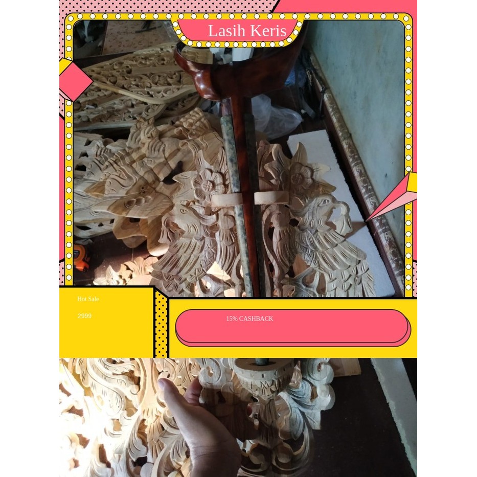 Jual Blawong keris motif merak bahan kayu jati KRS15 | Shopee Indonesia