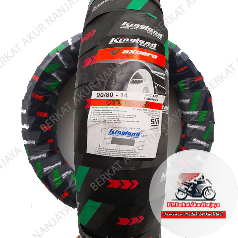 Jual Ban Kingland CTX HYDRA 90/80 14 Ban Donat Tubeless Bonus Pentil ...