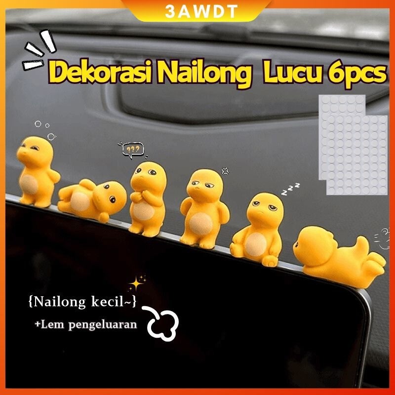 Jual 【Kirim lem】Aksesoris mobil Set 6pcs Nailong Mini lucu baru ...