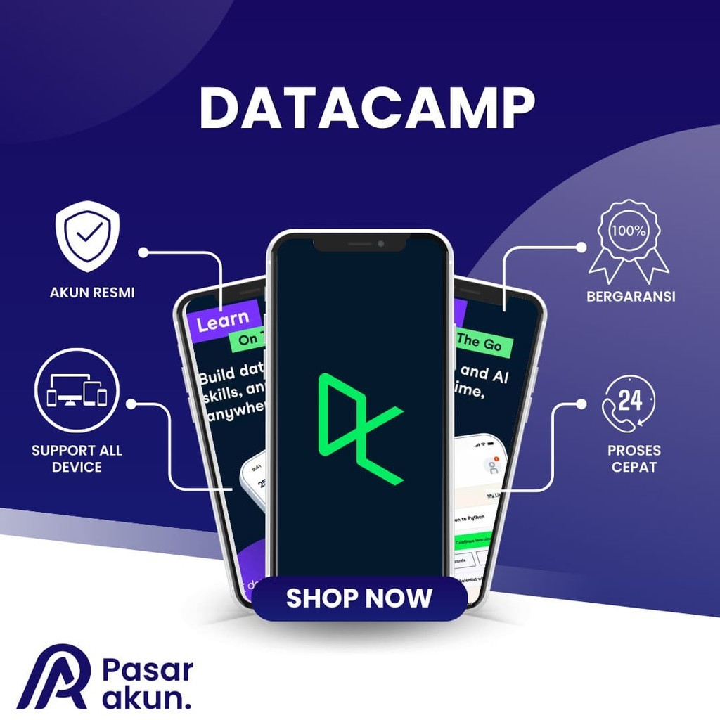 Jual Datacamp Full Access Premium 1 Tahun Pro Plus Bergaransi Vip Bebas Iklan No Ads Anti Hold ...