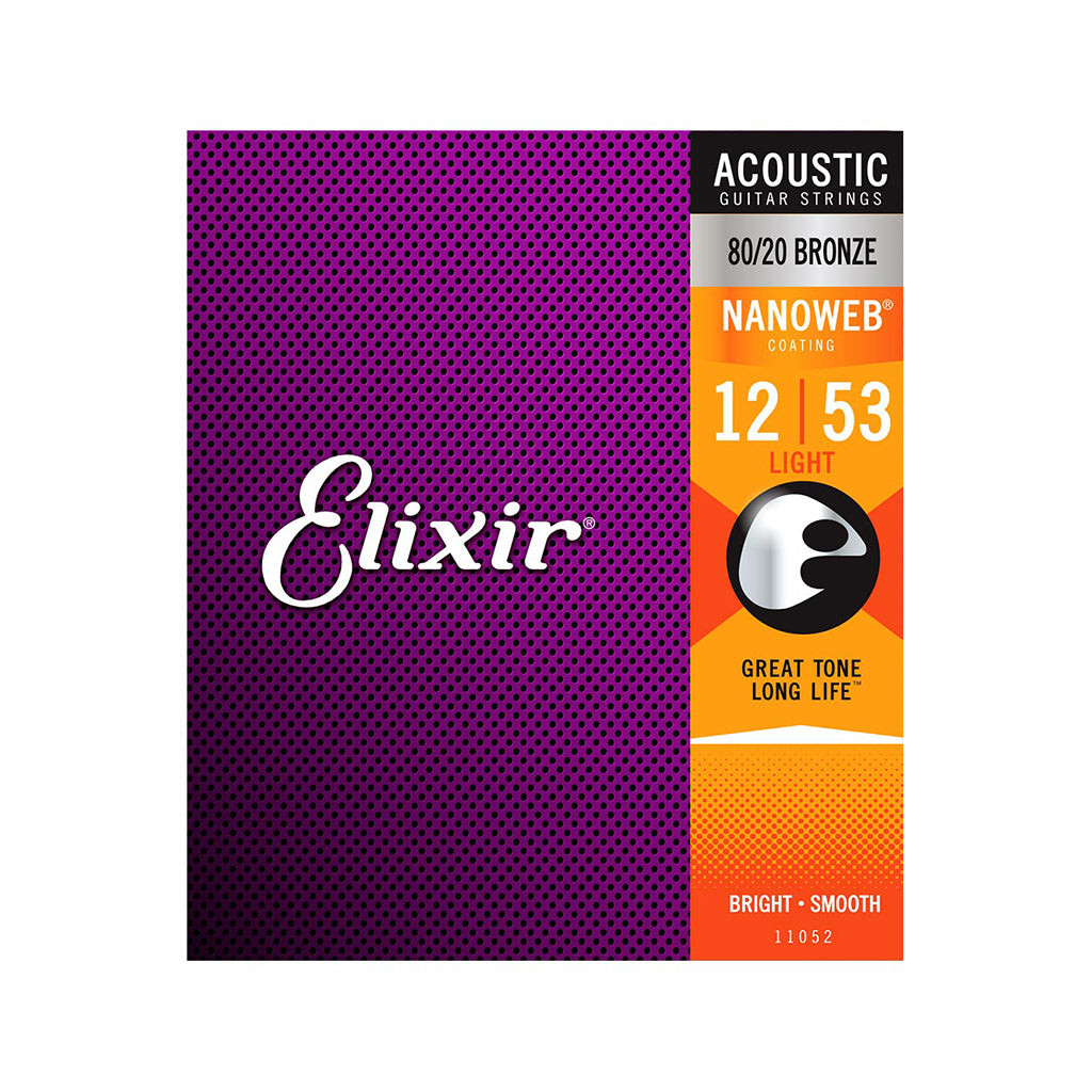 Jual Elixir 11052 Nanoweb 80/20 Bronze Acoustic Guitar Strings, Light ...