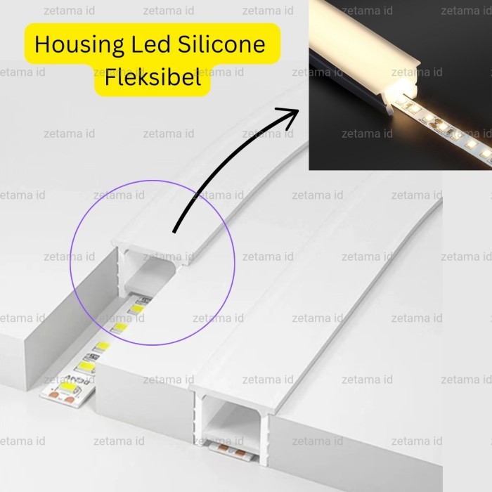 Jual Led Housing Silicone Cover Led Strip Karet Inbow Fleksibel Housing ...