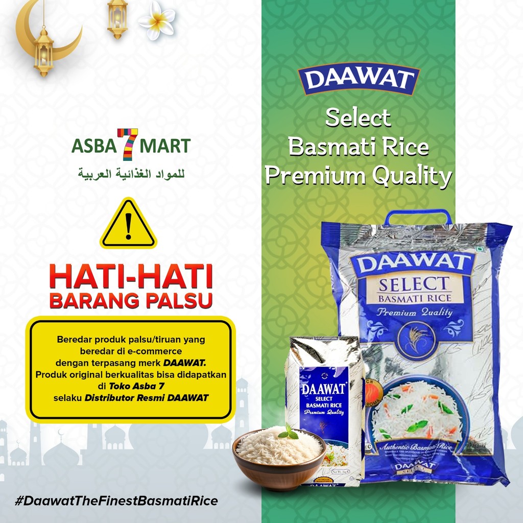 Jual DAAWAT BIRU SELECT BASMATI RICE 5KG | Shopee Indonesia