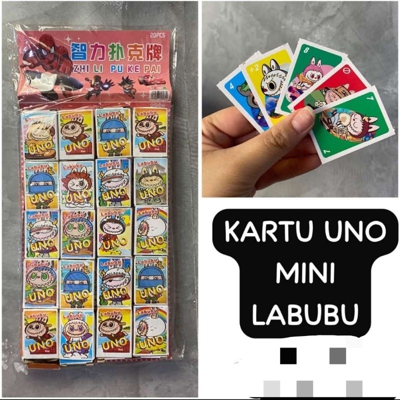 Jual Kartu MIni Versi Labubu / Sanrio Mini | Mini Card Uno | Paket ...