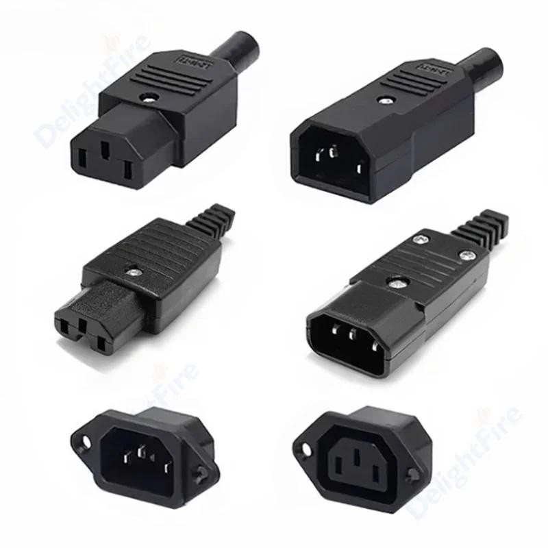 Jual IEC C13 C14 Straight Cable Plug Connector Female Male Plug ...