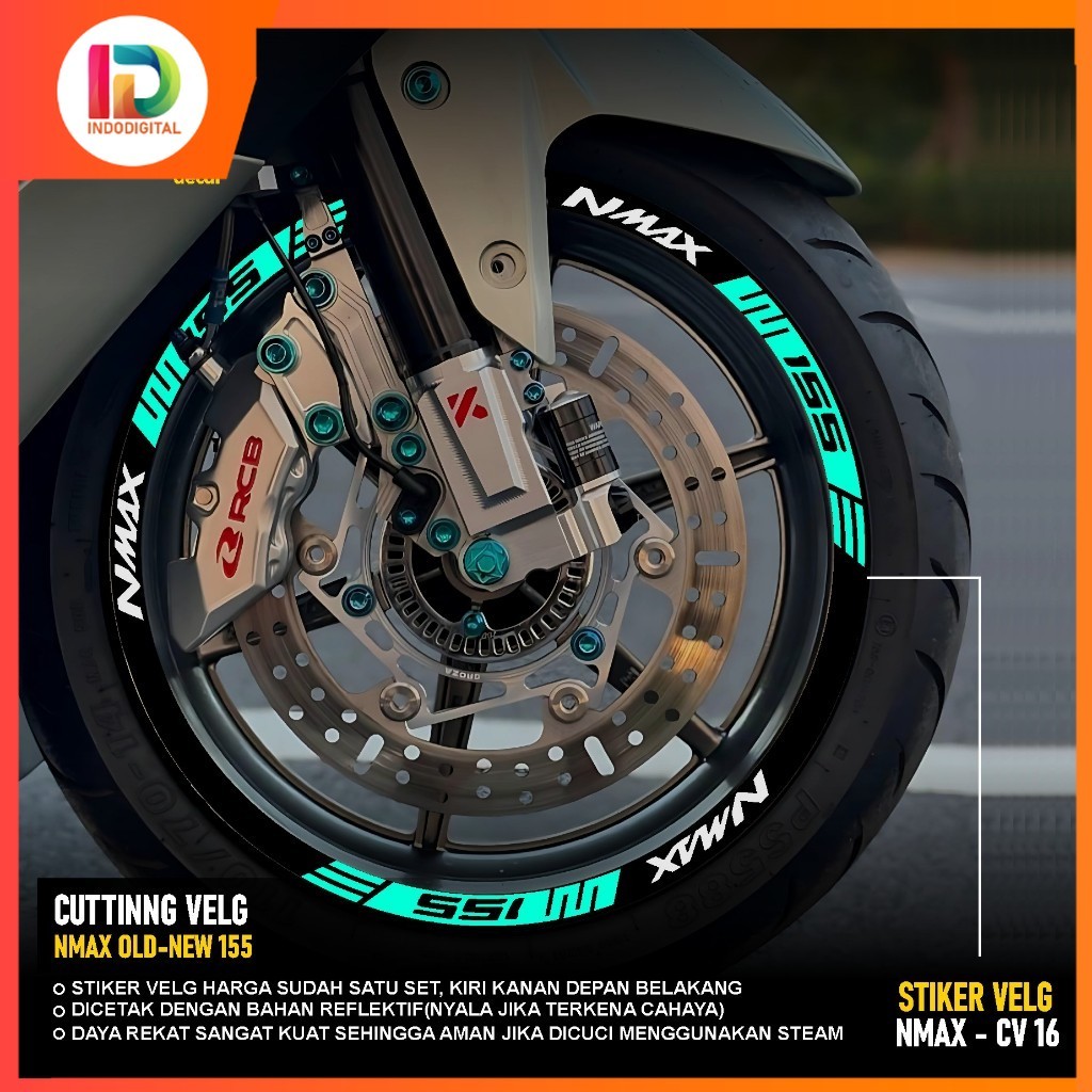Jual Stiker Velg NMAX 155 old new sepeda motor ring R13 desain 16 ...