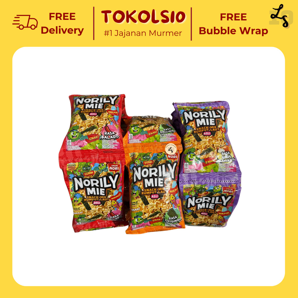 Jual Norily Mie Snack Mie Rumput Laut 1 Renceng isi 10 pcs 20gr ...