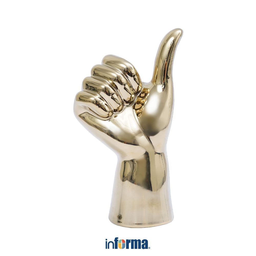 Jual Informa 17.5 cm Patung Miniatur Okay Hand - Gold Champagne ...