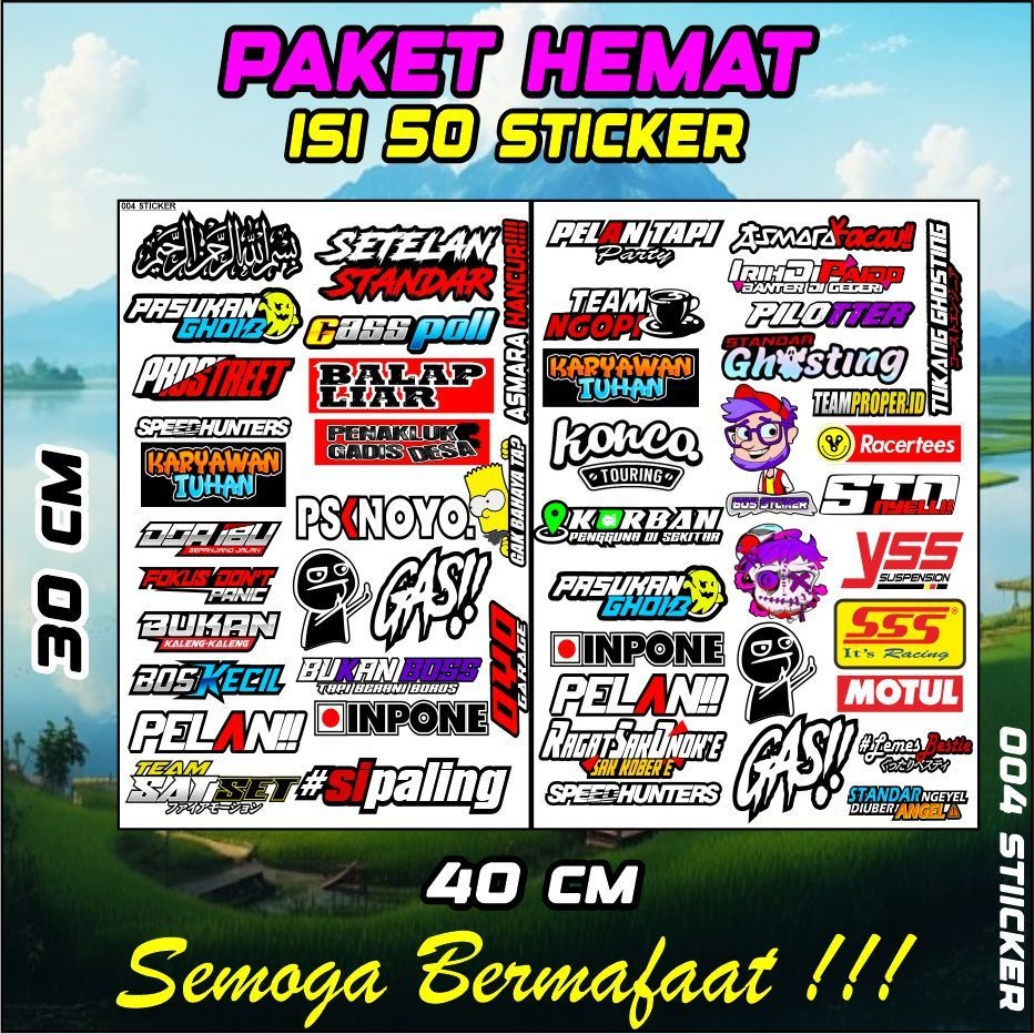 Jual 004 Sticker setiker stiker striping sponsor racing Kata-kata gokil ...