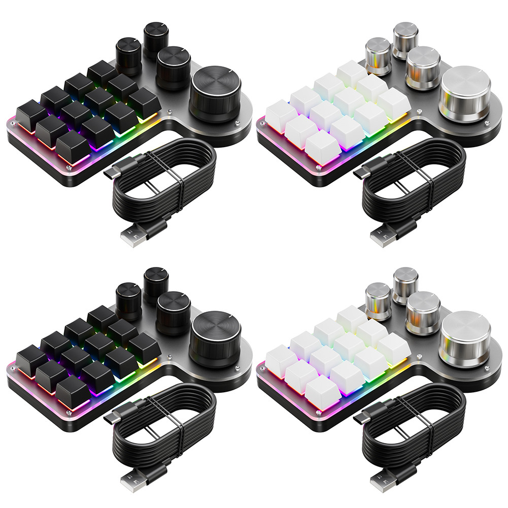 Jual 12 Keys 4 Knobs Mechanical Macropad RGB USB Wired/Bluetooth ...