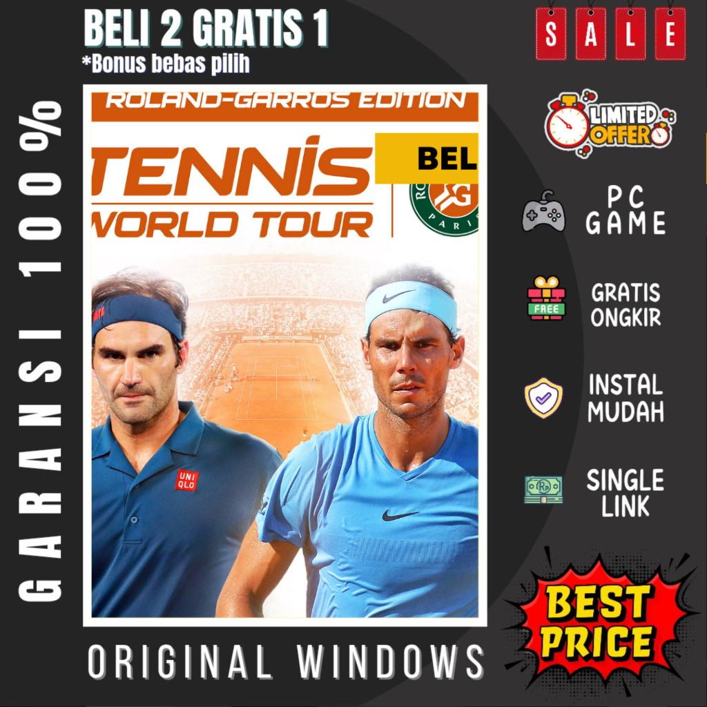 Jual TENNIS WORLD TOUR ROLAND GARROS EDITION - GAME PC - GAME LAPTOP ...