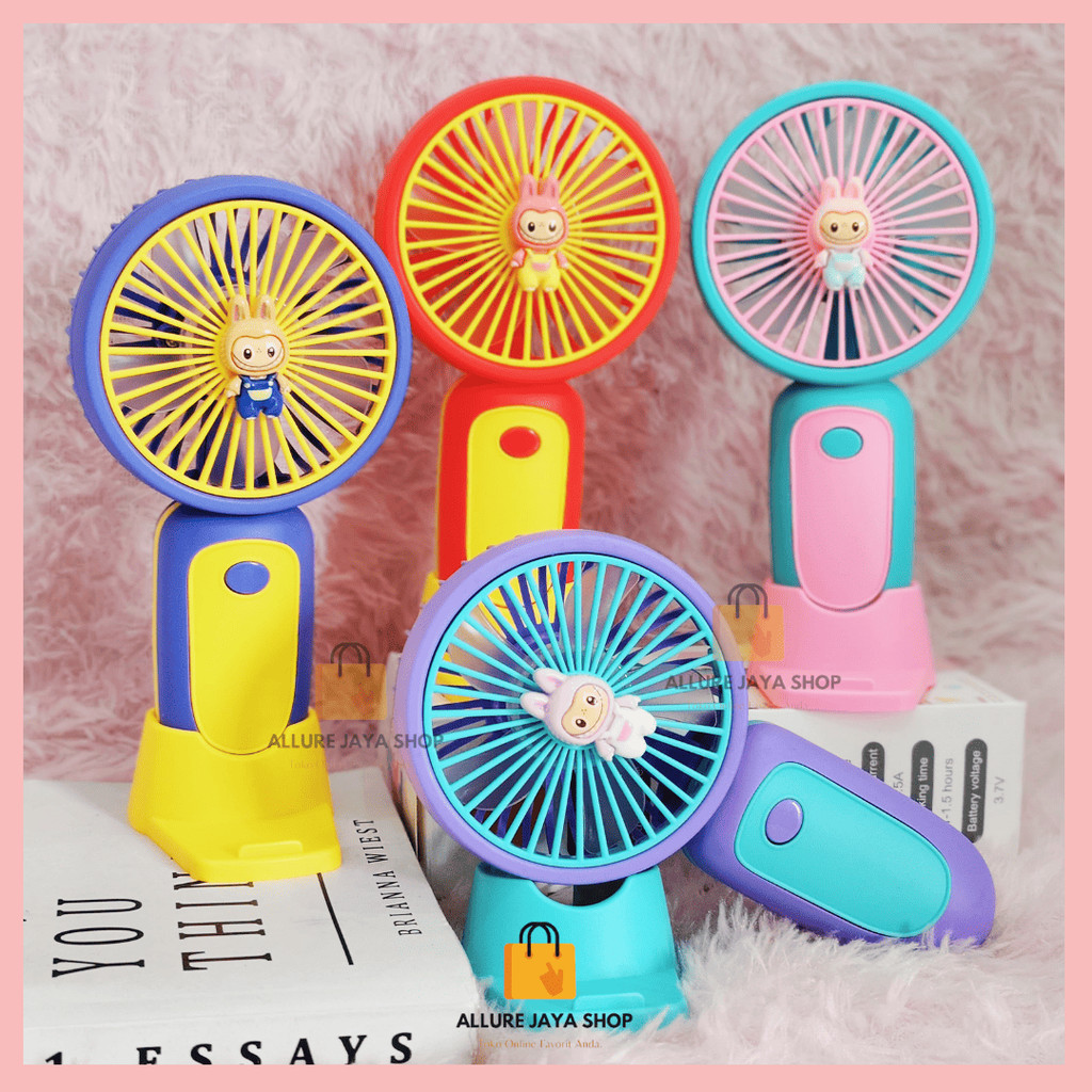 Jual [AJS] Kipas Angin Mini Karakter Labubu Portable USB Genggam Kipas ...