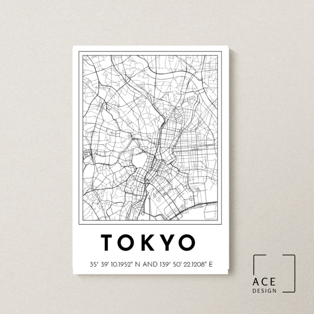 Jual Poster City Map Dinding Kota Tokyo Jepang Japan Custom | Shopee ...