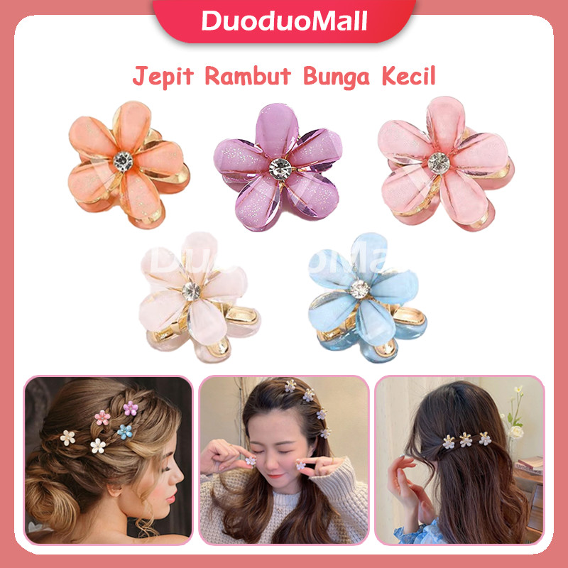 Jual Jepit Rambut Bunga Kecil Korea / Jedai Poni Bunga / Claw Clips ...