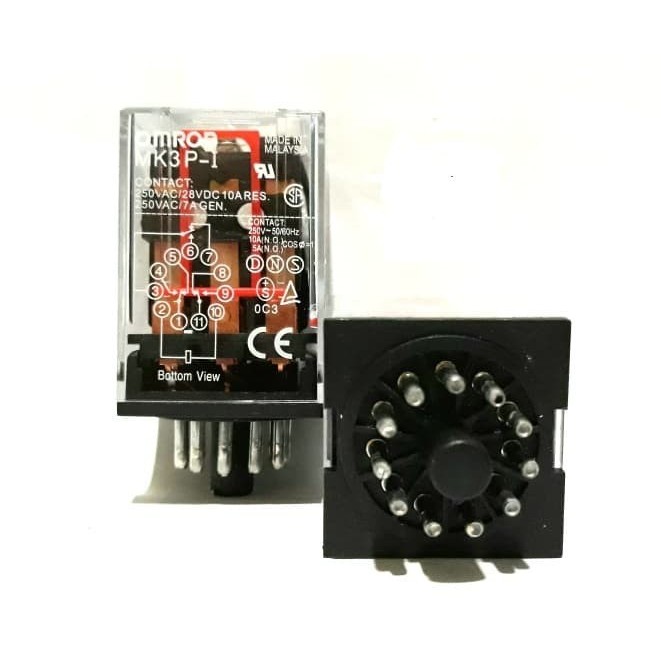 Jual Relay Omron MK3P 11 kaki 220 Volt AC Plus Socket - 220 Volt AC ...