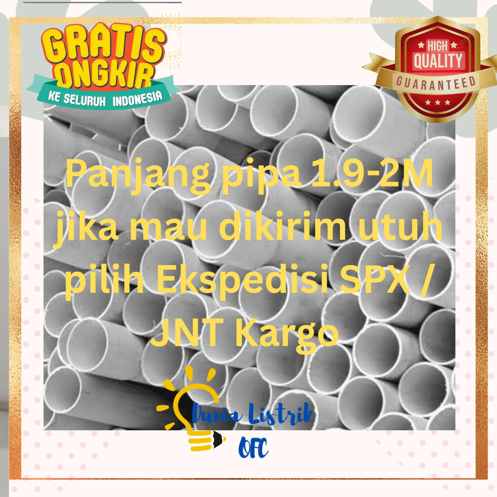 Jual Pralon 5/8 Pipa Listrik 5/8 Pipa Listrik Putih panjang 2M BACA ...