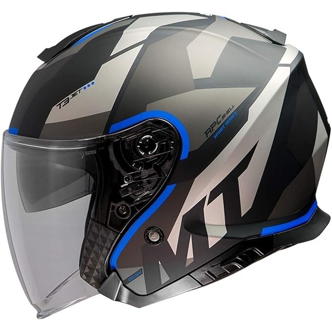 Jual Helm Motor Half Face - MT Helmets Thunder 3 SV Jet Bow A7 Blue ...