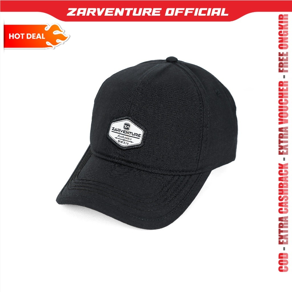 Jual Zarventure Caps 71 Topi Kanvas Hitam Polos Baseball | Shopee Indonesia